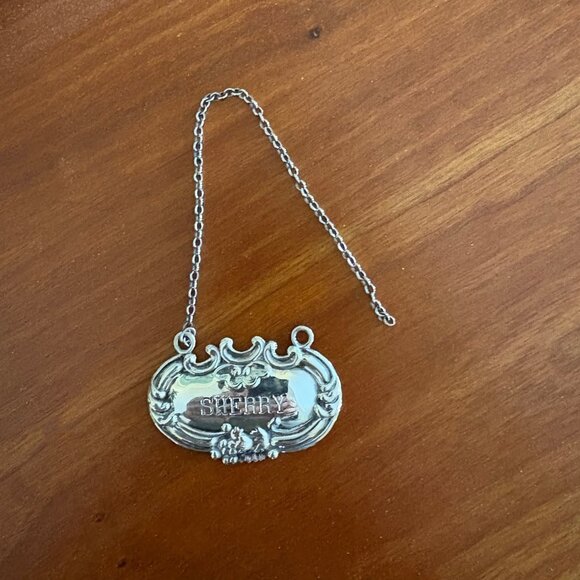 Wallace | Dining | Vintage Sterling Silver Decanter Label Sherry | Poshmark